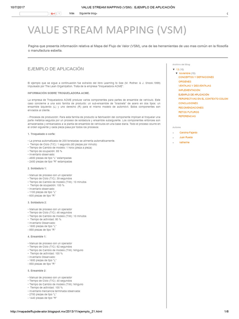 Ejemplo de Mapa de Flujo de Valor VSM | PDF | Procesos de negocio | Negocios económicos