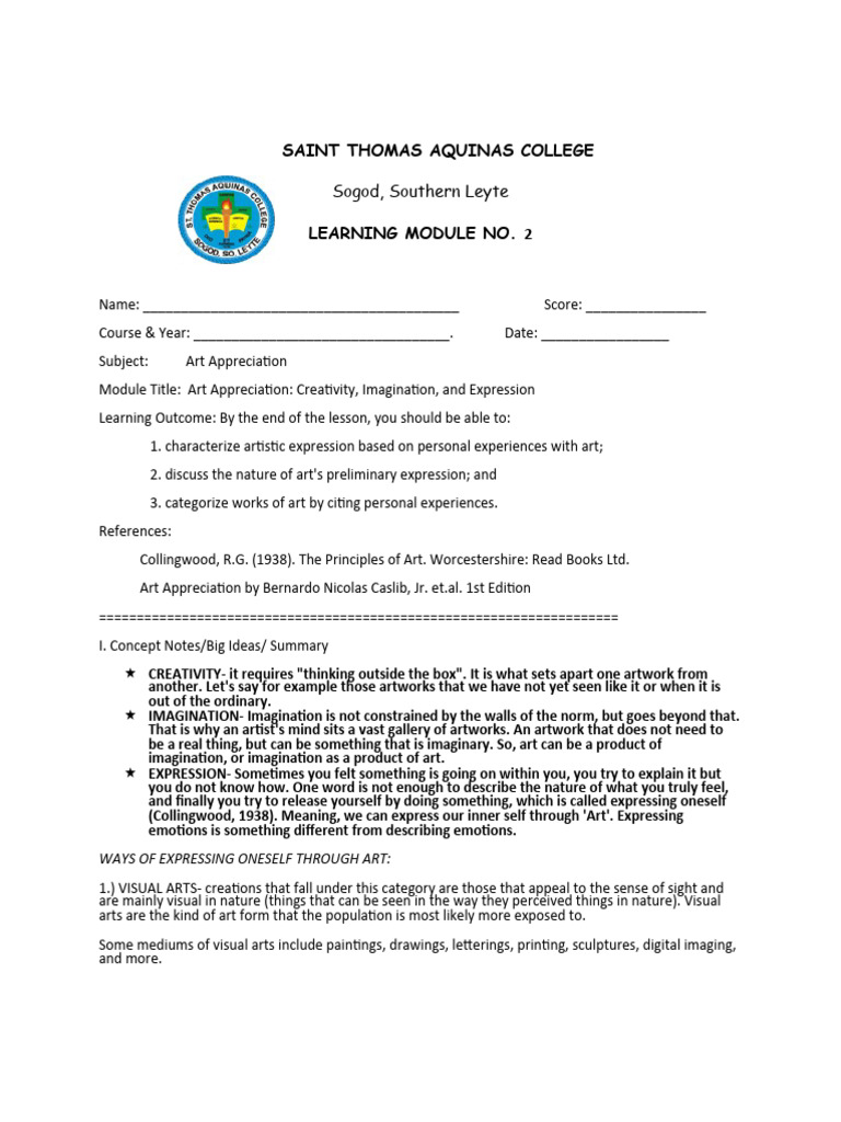 Lesson 2_Arts appreciation | PDF | The Arts | Dances