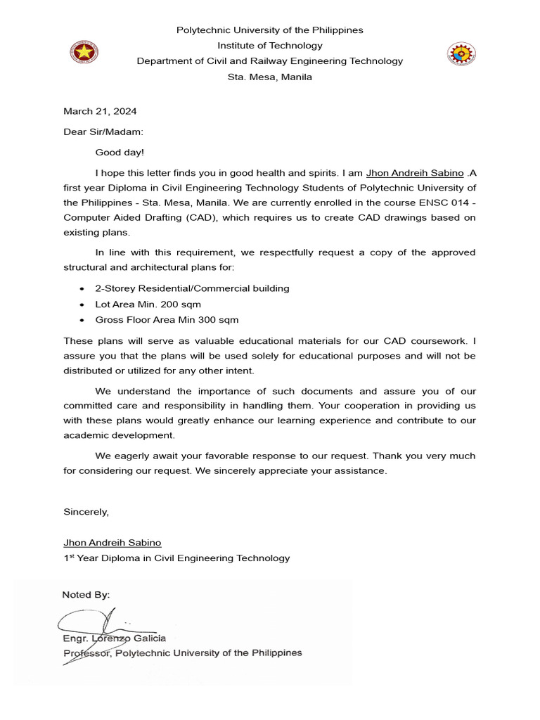 Request for CAD Plans for Education | PDF