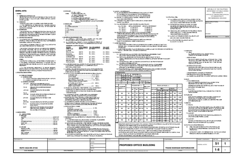 Proposed Office Building: General Notes | Download Free PDF | Concrete ...