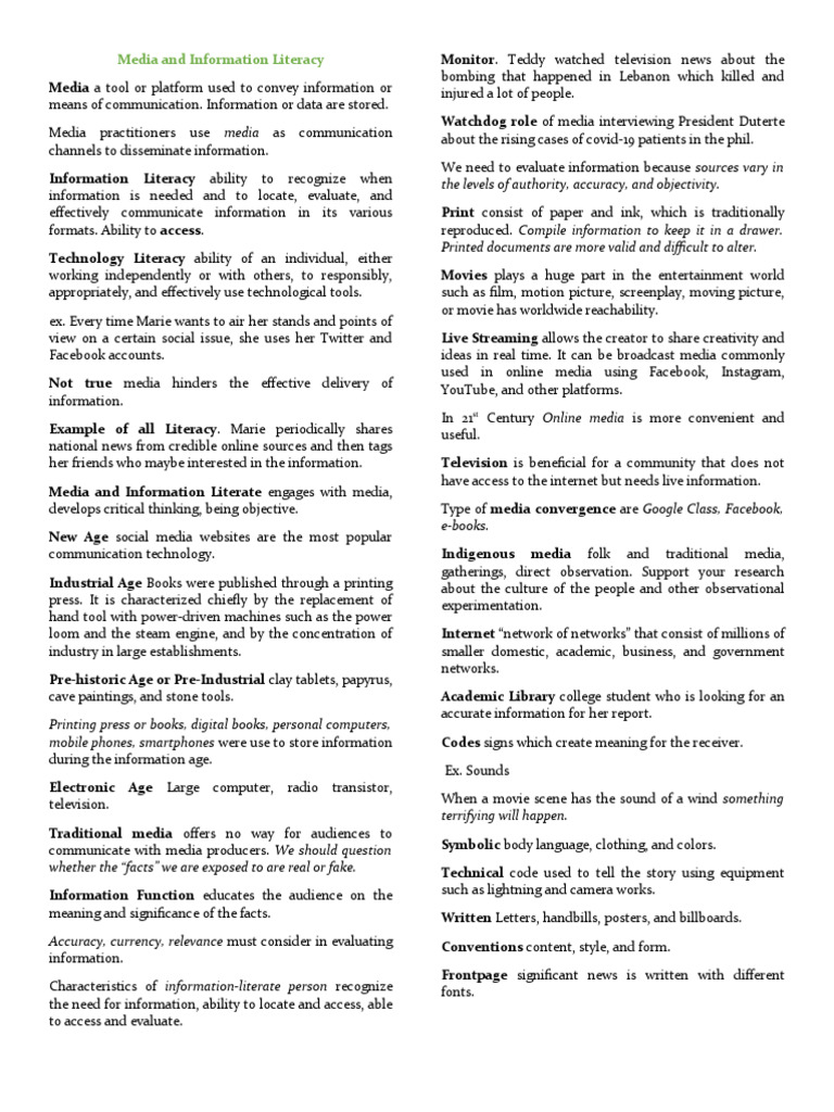 Third Periodical Test - Reviewer - Madiee | PDF | Community | Media ...