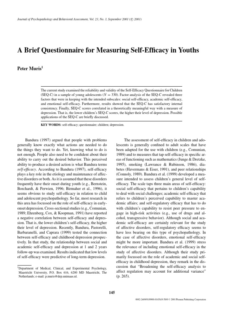 A - Brief - Questionnaire - For - Measuring - Self | PDF | Self ...
