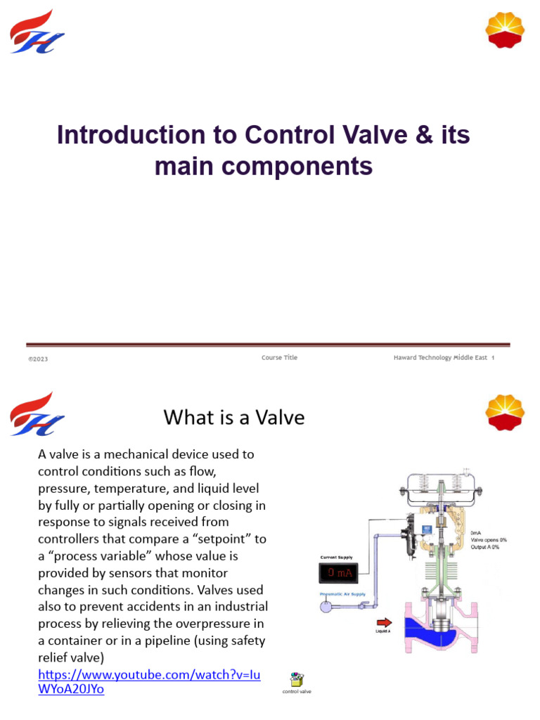 Introduction To Control Valve & Its Main Components Rev.1 | PDF | Valve ...