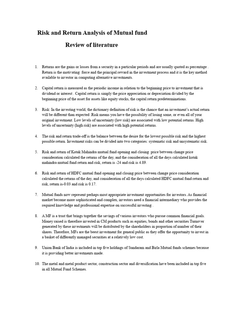 review-of-literature-for-project-pdf-investing-risk