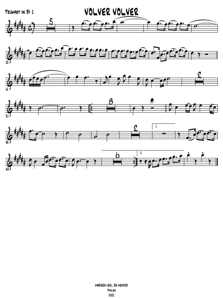 VOLVER VOLVER - Trumpet in BB 1 | PDF