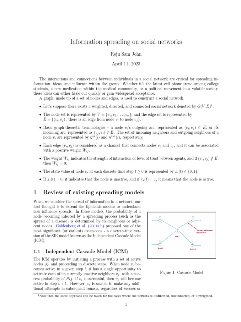 Information Propagation Models | PDF | Vertex (Graph Theory) | Graph Theory