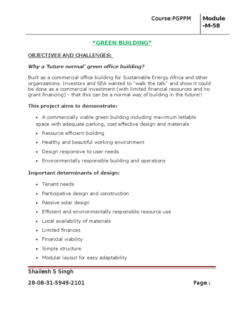 GREEN BUILDING Project Entire Project | PDF | Green Building ...