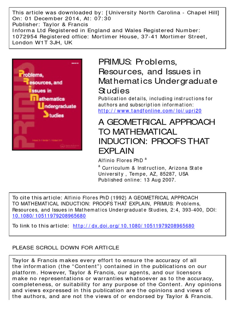 A Geometrical Approach To Mathematical Induction Proofs That Explain ... A Geometrical Approach To Mathematical Induction Proofs That Explain ...