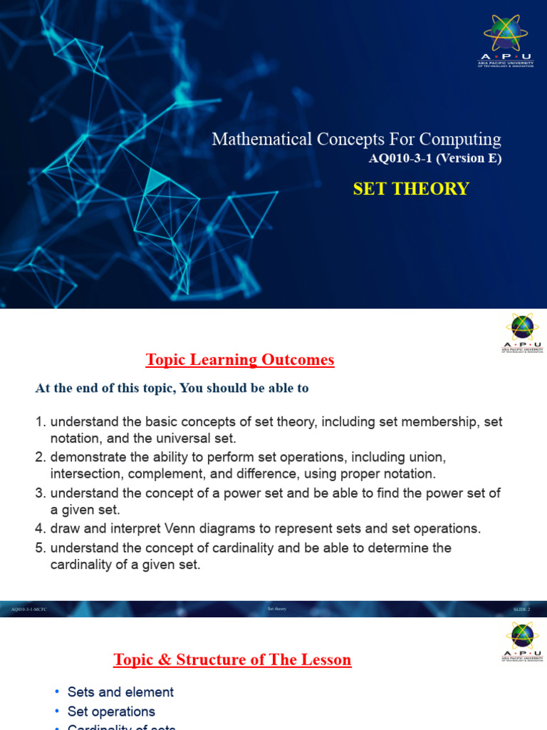 Set Theory | PDF | Set (Mathematics) | Numbers