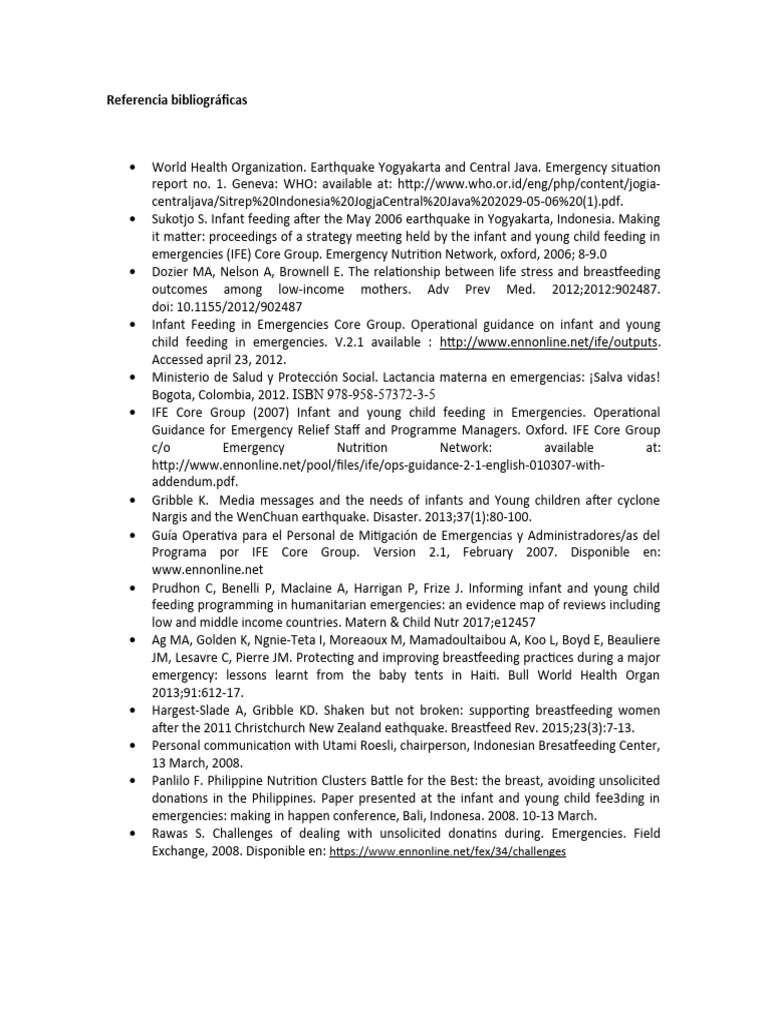 P28 - 15 Anexo1-T3 Rerefencias | PDF | Breastfeeding | Human Life Stages