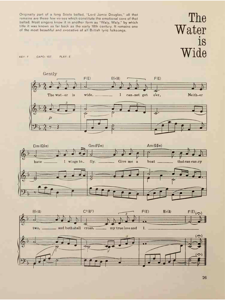 The Water Is Wide Partitura Joan Baez | PDF