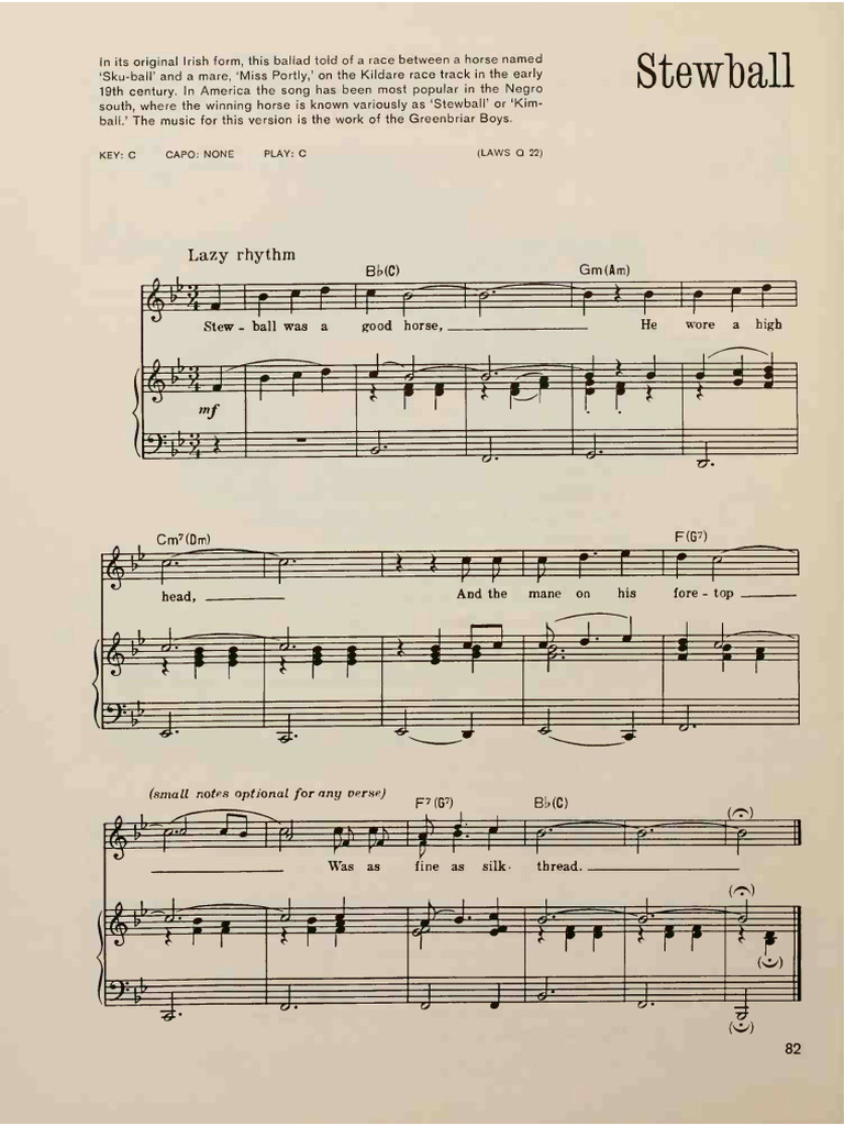 Stewball Partitura Joan Baez | PDF