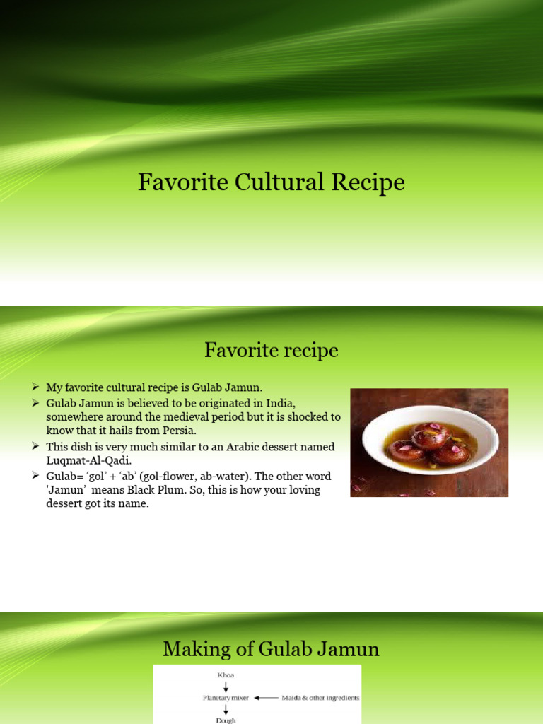 Favorite Cultural Recipe | PDF