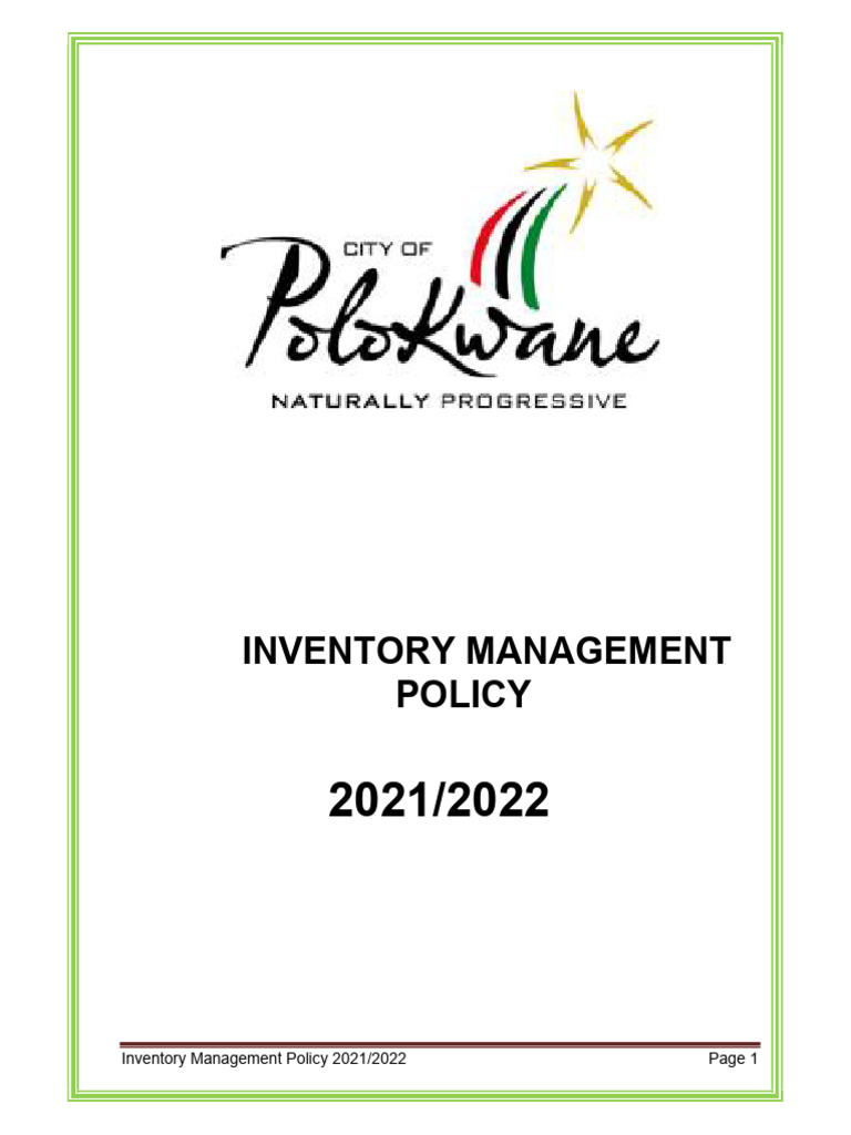 Inventory Management Policy 2021 - 21 | PDF | Inventory | Online And ...
