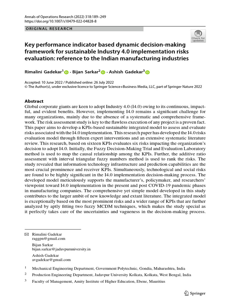 Dynamic 4.0 | PDF | Risk | Performance Indicator