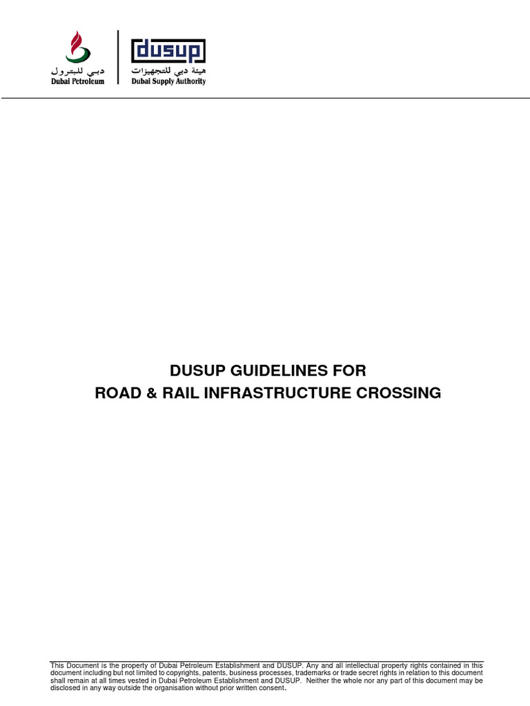 DP OPSON 0152 DUSUP Guidelines For Road Rail Infrastructure Crossing ...