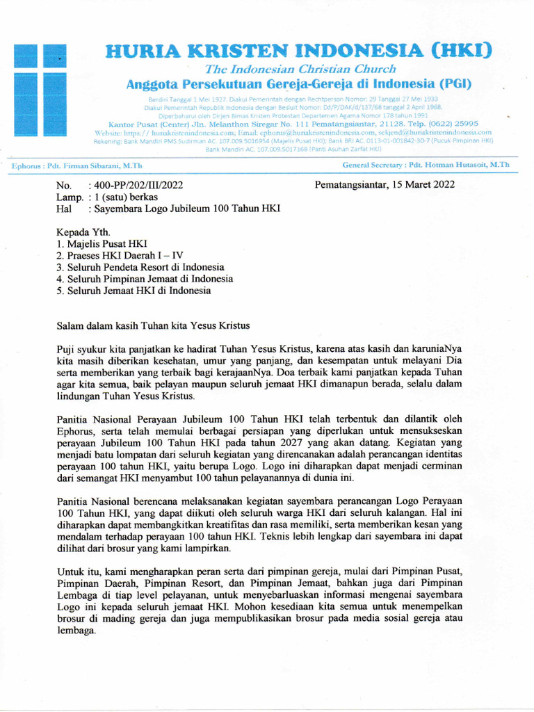 Surat Edaran Sayembara Logo | PDF