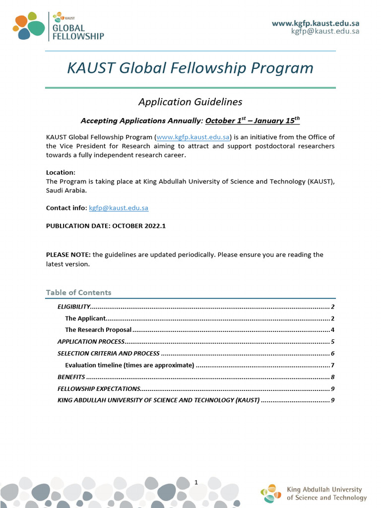 1 Application-Guidelines-General Updated | PDF | Evaluation