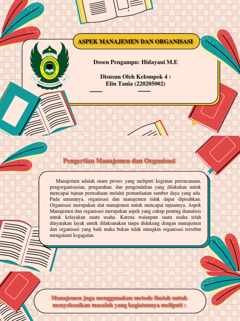 Aspek Manajemen Dan Organisasi Pdf