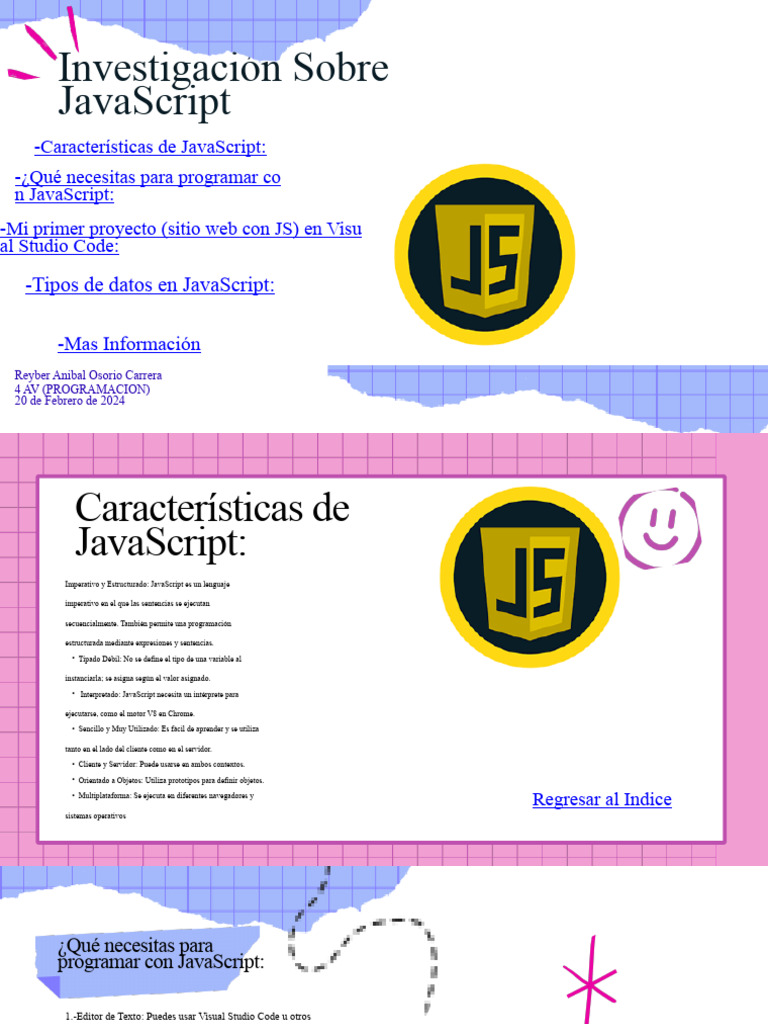 Investigación Sobre JavaScript Reyber | PDF | Script Java | Lenguaje de programación