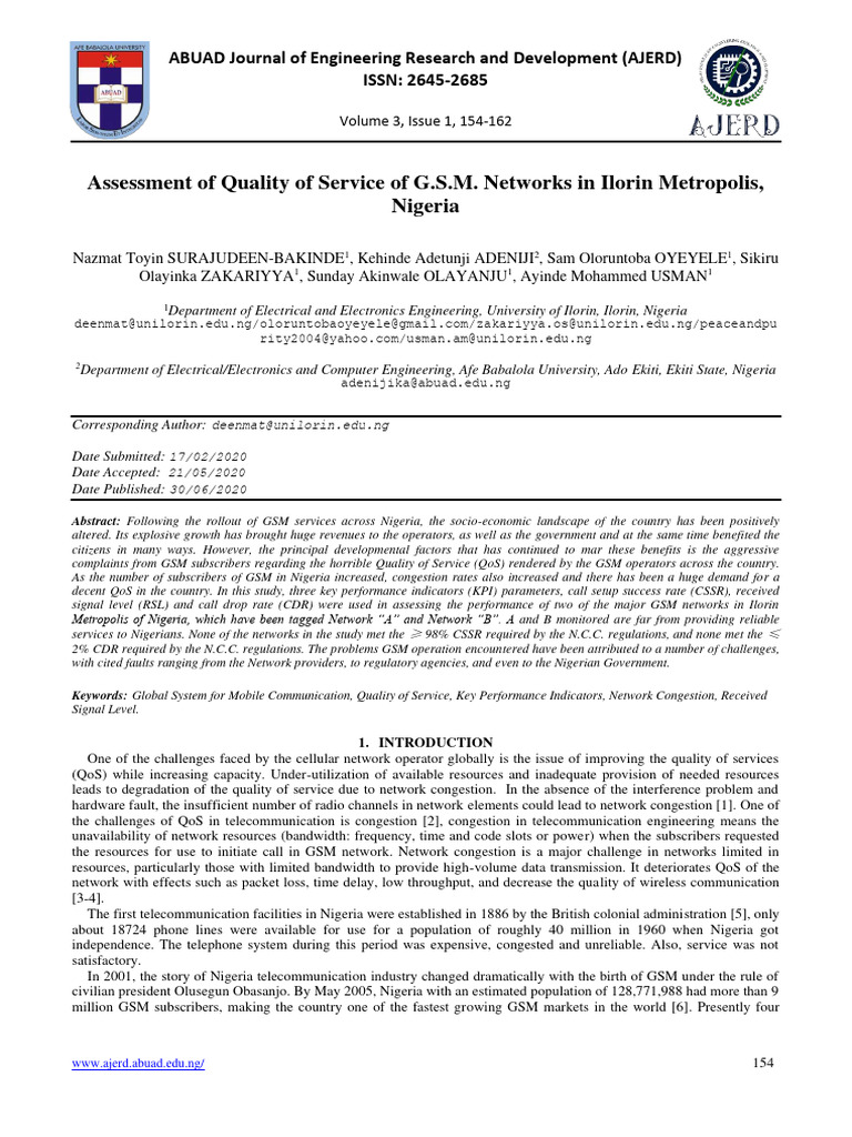 Assessment of Quality of Service of G S | Download Free PDF | Computer Network | Quality Of Service