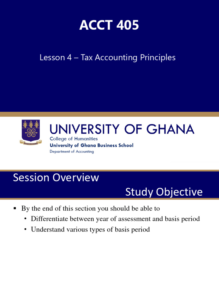 Tax Accounting Principles Overview | PDF | Fiscal Year | Taxes