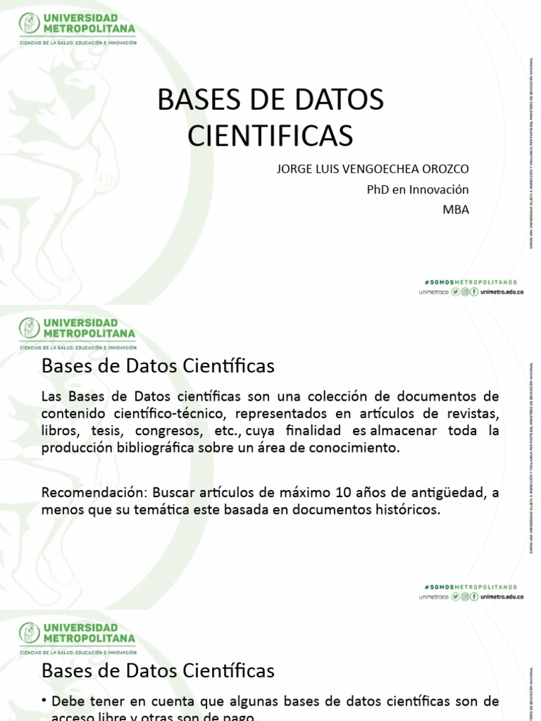 Bases de Datos Cientificas | PDF | Acceso abierto | Bases de datos