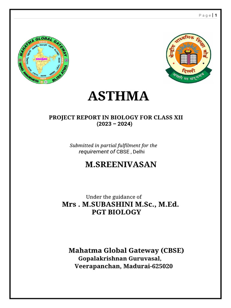 Biology Project Asthma | PDF