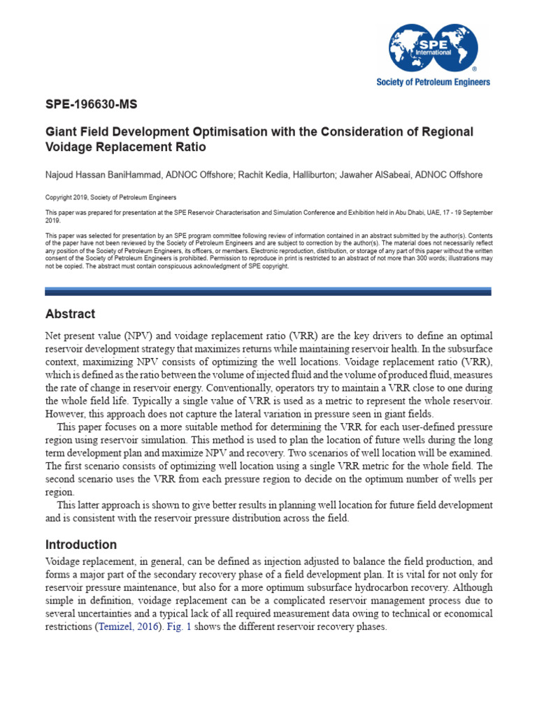 Giant Field Development Optimisation With The Consideration of Regional ...