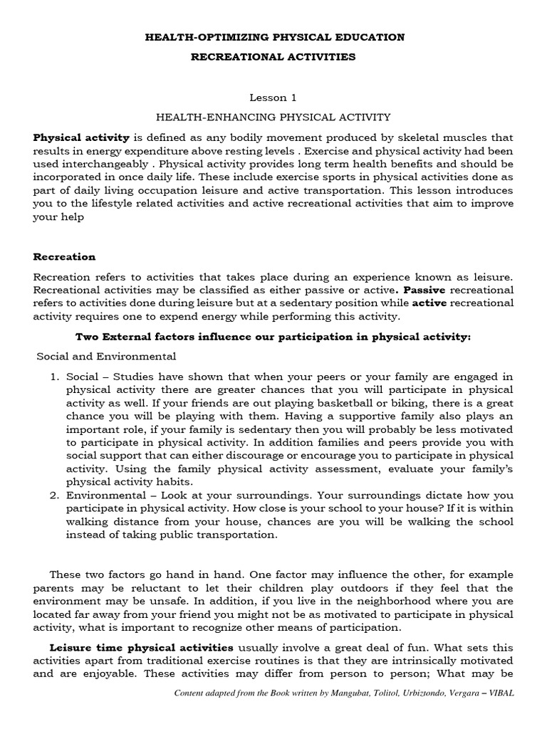 Module 1 PE 2nd Sem LESSON 1 3rd QTR | PDF | Running | Sedentary Lifestyle