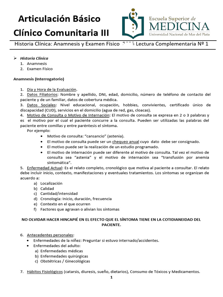 1- Lectura Complementaria. Anemias | PDF | Examen físico | Enfermedades cardiovasculares