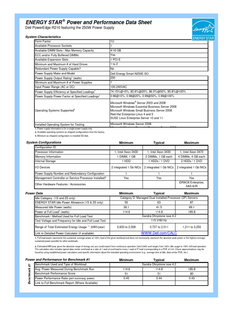 R210 Data Sheet Performance | PDF | Hard Disk Drive | Computer Data Storage