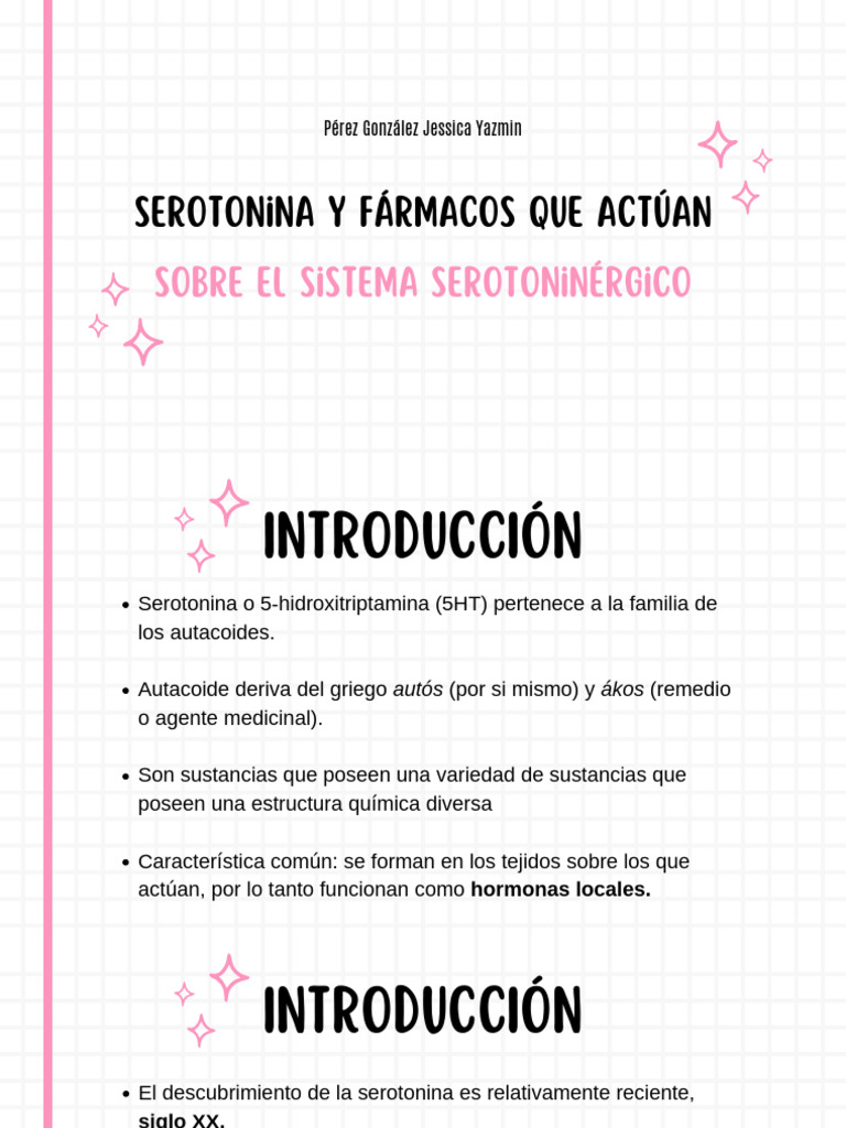 Sistema serotoninérgico y fármacos asociados | PDF | Serotonina | Dolor ...