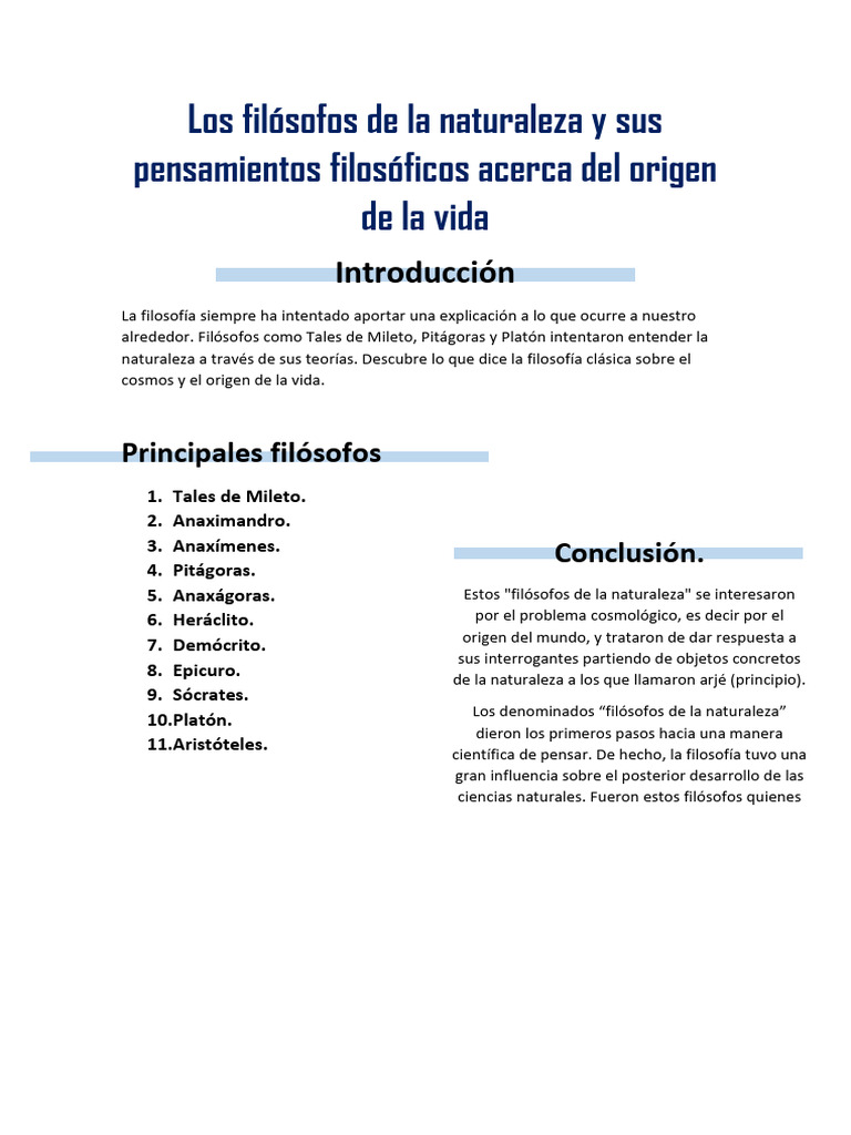Filosofos Introduccion | PDF | Filosofía natural | Filosofía griega antigua