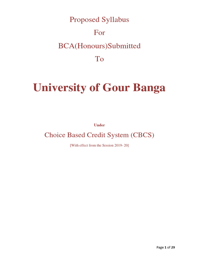 Computer-Application Honours Cbcs | PDF | Eigenvalues And Eigenvectors | Scheduling (Computing)