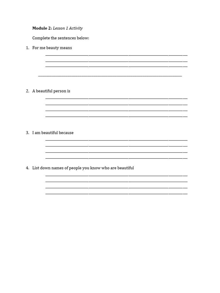 Module 2 - Lesson 1 Activity | PDF | Career & Growth | Self-Improvement