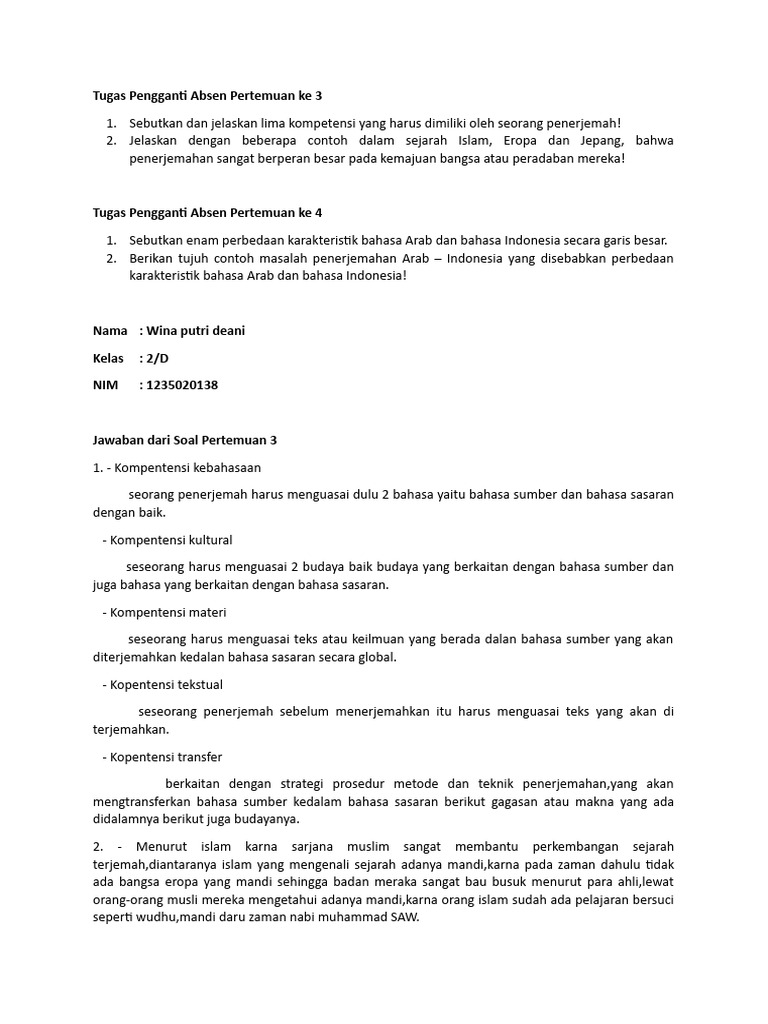 Tugas Pengganti Absen Pertemuan Ke 3&4-1 | PDF