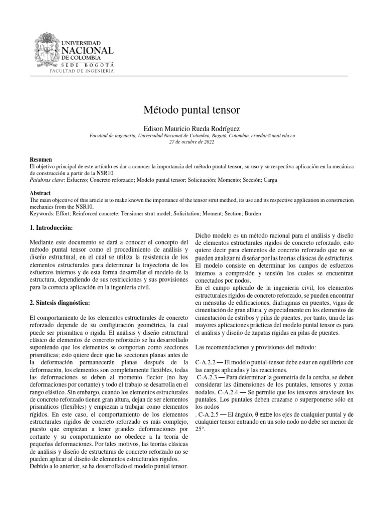 Método Puntal Tensor en Concreto Reforzado | PDF | Concreto reforzado ...
