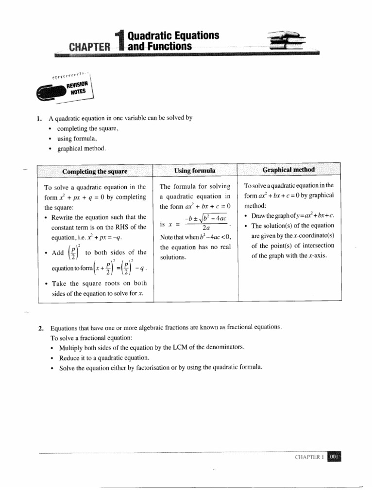 3 1 QuadraticEquations Functions | PDF