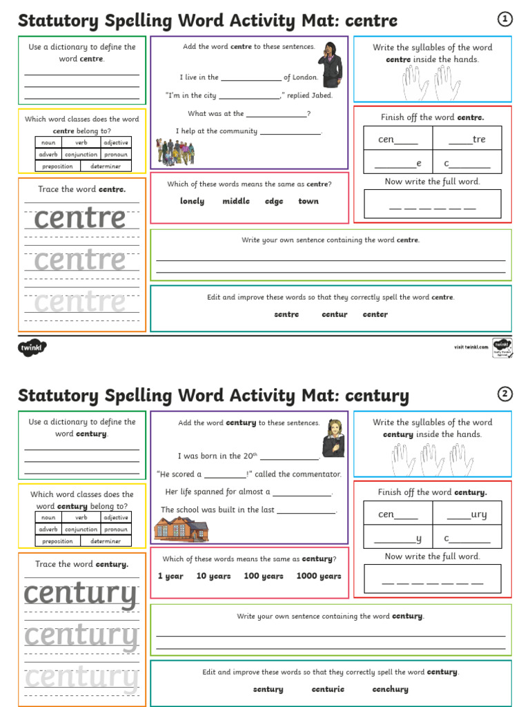 Year 3 and 4 Statutory Spelling Words Activity Mat Pack 4 | PDF | Word | Part Of Speech