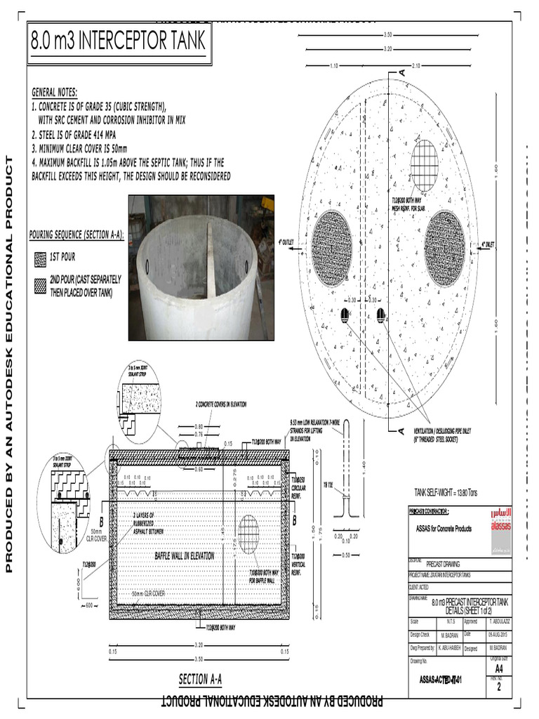 Precast Interceptor Tank Plans | PDF | Computer File | Computer Aided ...