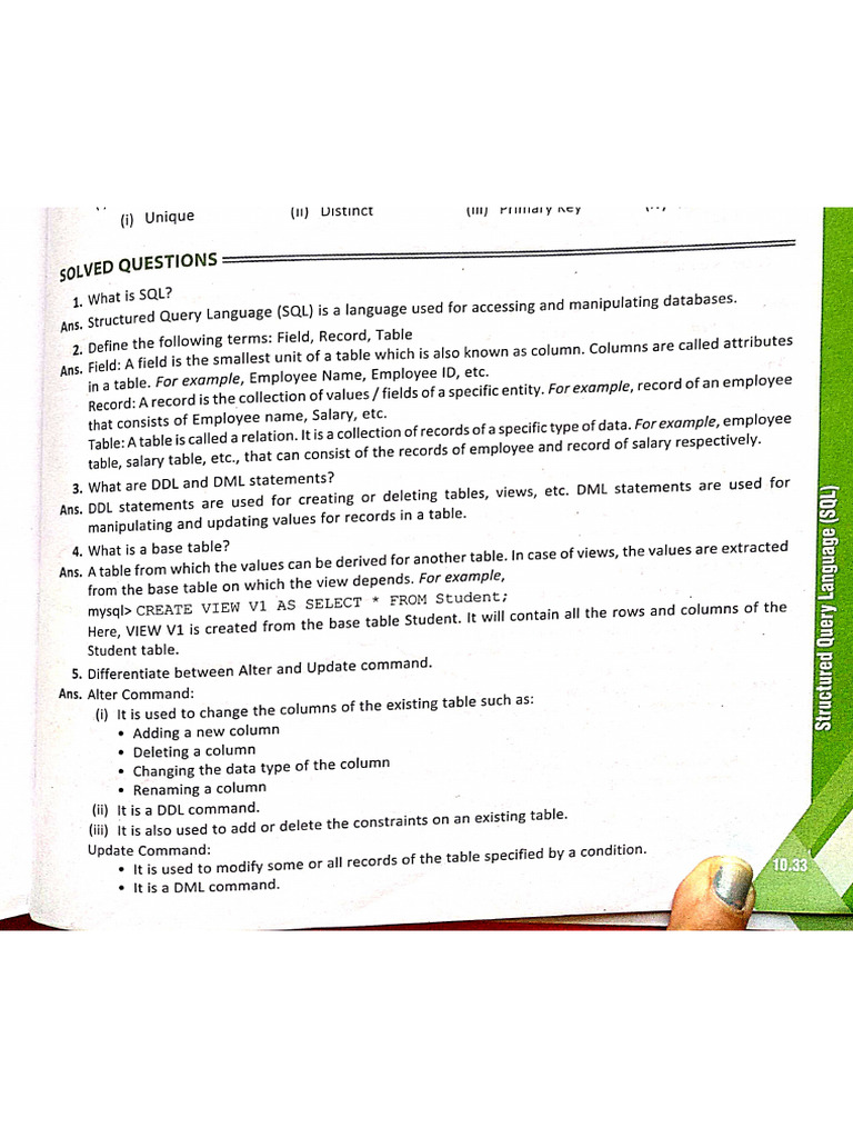 Question and Answers of Mysql | PDF