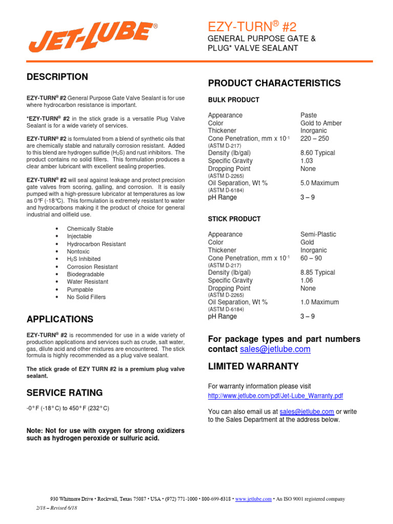 EZY-TURN+#2 TDS English | PDF | Lubricant | Corrosion