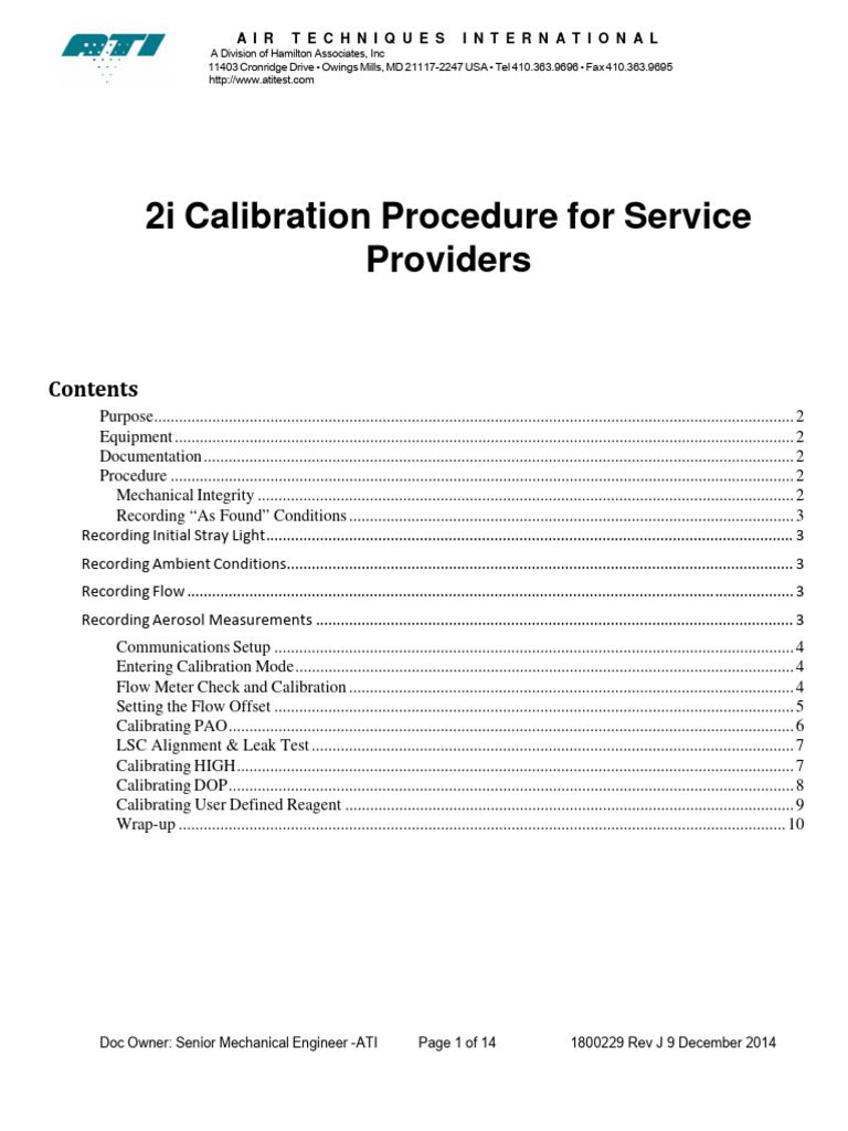 ATI 2i Calibration | Download Free PDF | Calibration | Flow Measurement