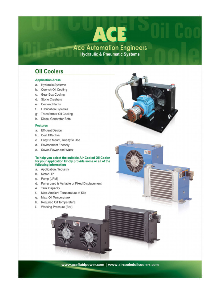Ace Oil Cooler Leaflet | PDF