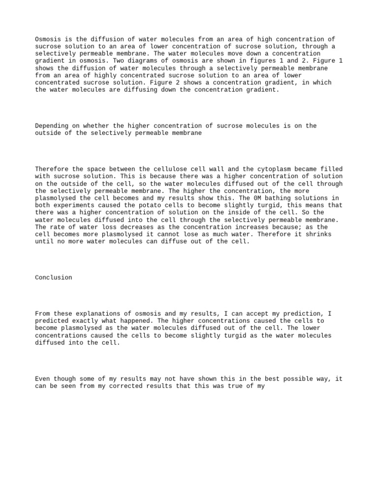 Potato Osmosis Lab Report Pdf