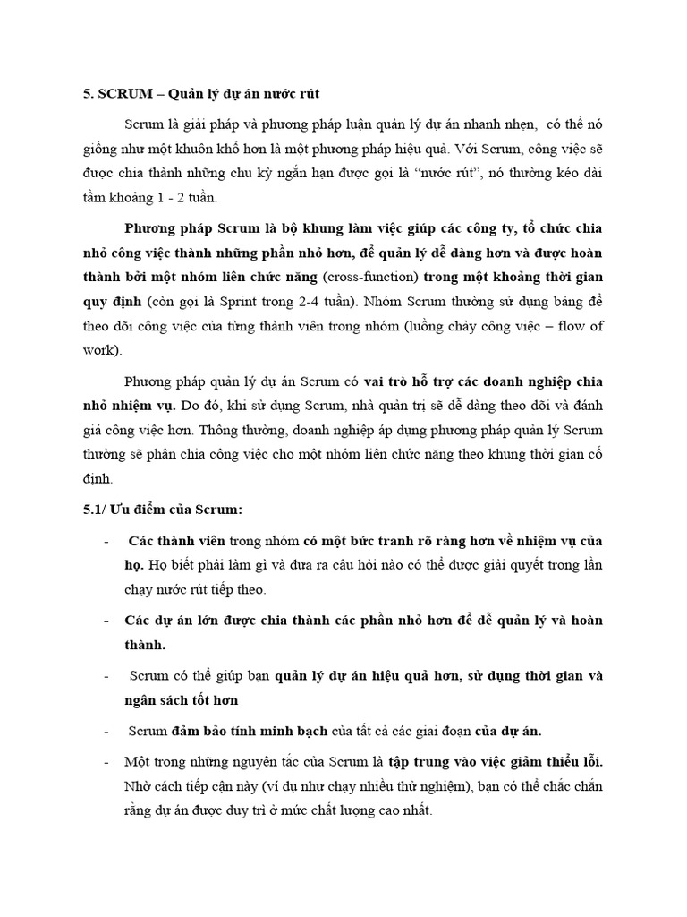 Nhóm 5 - PP Quản Lý Dự Án Nước Rút SCRUM | PDF