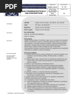 Head of Quality Control Job Description | PDF | Specification ...