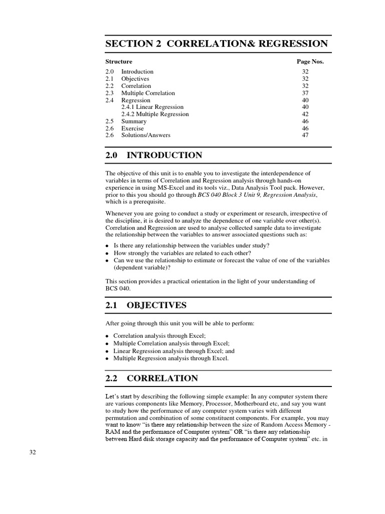 MCSL044 Section 2 CRC | PDF | Linear Regression | Coefficient Of ...