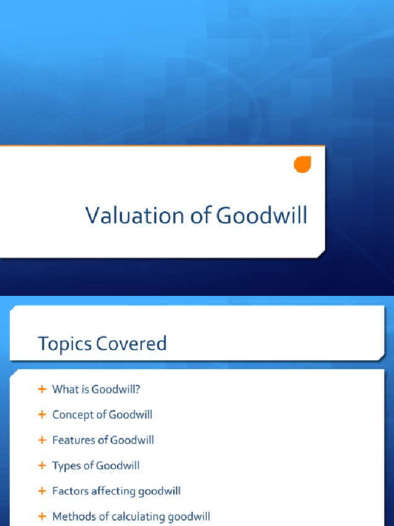 Unit 4 Valuation of Goodwill | PDF